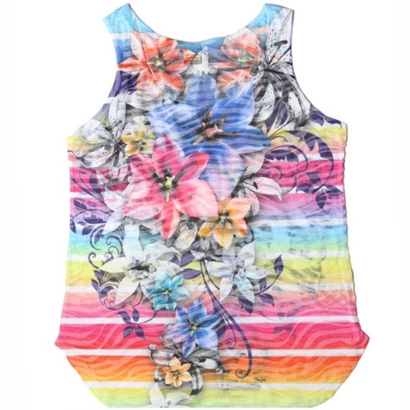 Barcode Apparel | Tops | 33 Barcode Apparel Rainbow Floral Tank | Poshmark